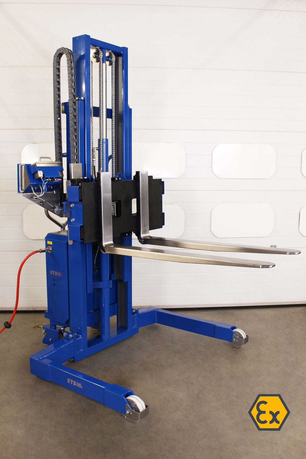 STS ATEX Telescopic Pedestrian Stacker with Weighing System ...